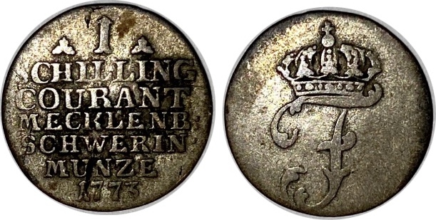 Altdeutschland/ Mecklenburg-Schwerin 1 Schilling 1773 Friedrich Franz I. VF | MA-Shops