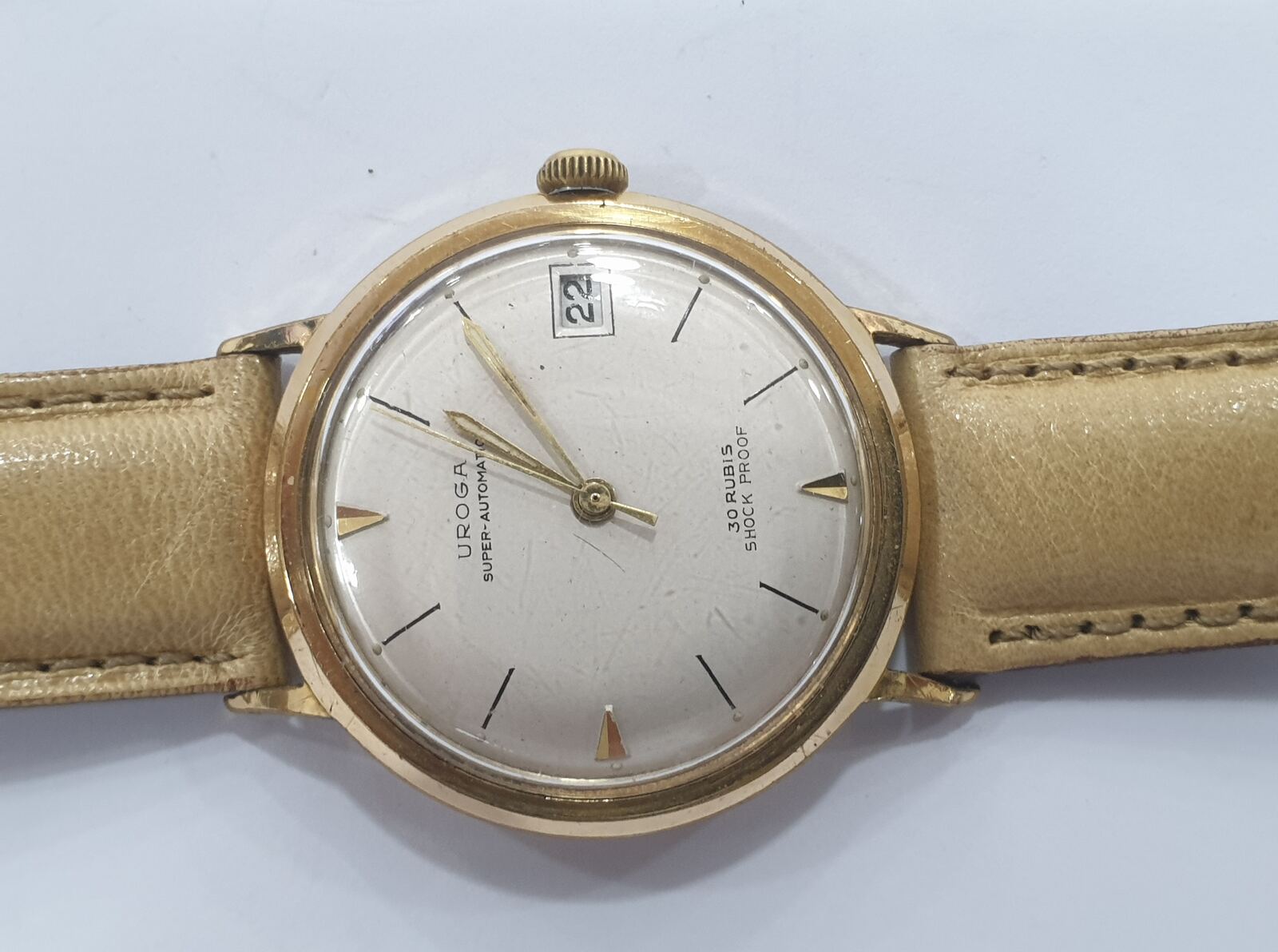 mechanische Armbanduhr vintage UROGA Super-Automatic, 30 Rubis ...