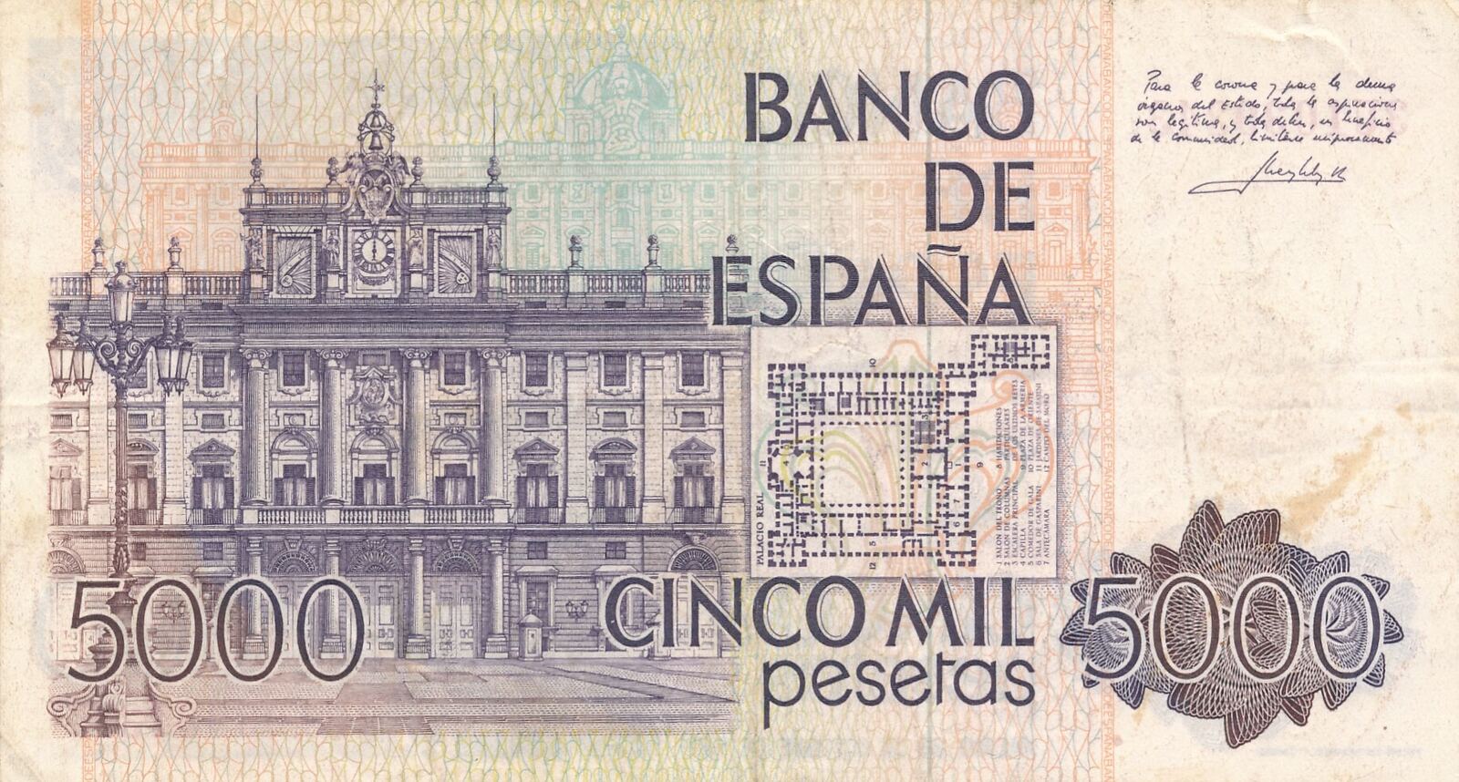 Spanien 5000 Pesetas 1979 Banknote Geldschein Cinco Mil Pesetas, J ...