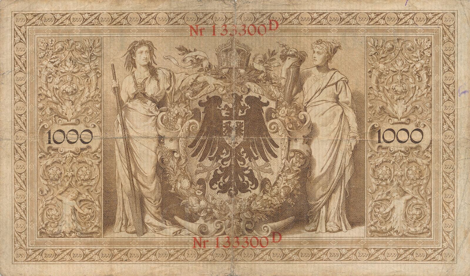 Deutsches Reich Deutschland 1000 Mark Reichsbanknote 1898 Serie: D, Udr ...