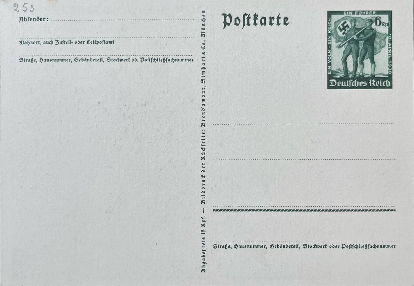 Drittes Reich, Deutschland Postkarte, Propaganda 13. März 1938, Ein ...