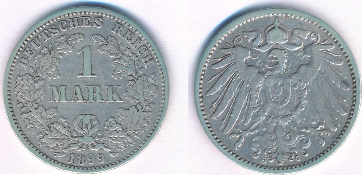 Deutschland 1 Mark 1899 G Kaiserreich VF- | MA-Shops