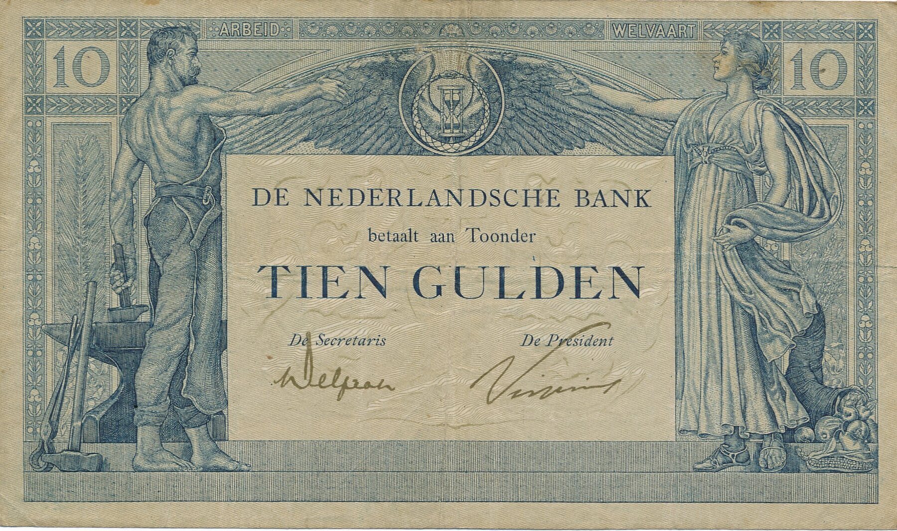 Niederlande 10 Gulden 22.03. 1922 Tien Gulden, Serie FB VF | MA-Shops