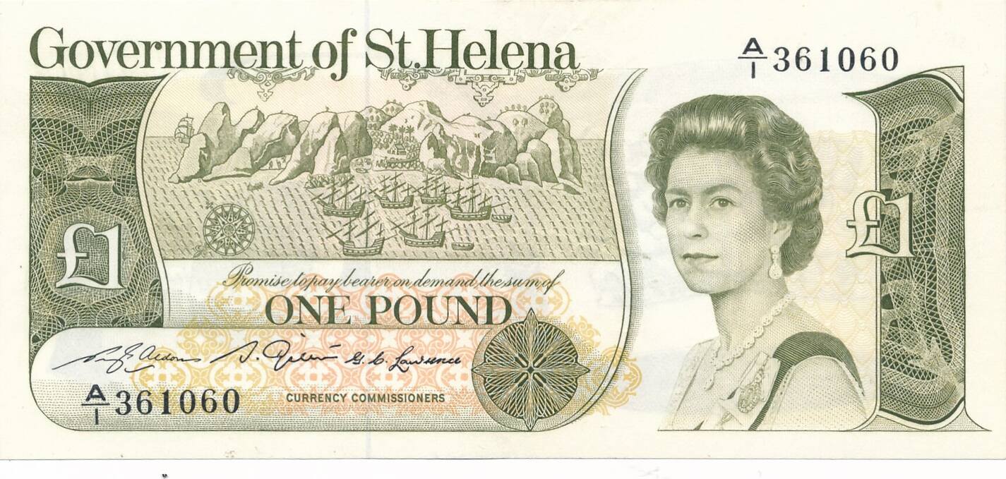 St. Helena 1 Pound (1981) Geldschein Banknote One Pound Sankt Helena ...