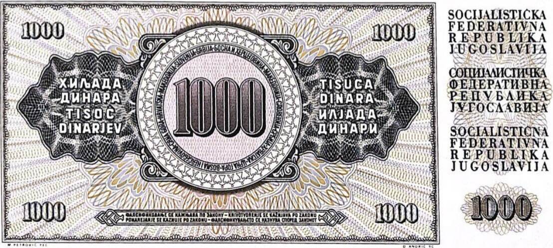 Jugoslawien 1000 Dinar 1981 Banknote EF | MA-Shops