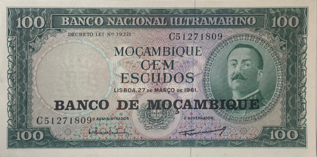 Mozambique 100 Escudos 1961 Banknote AU-55 | MA-Shops