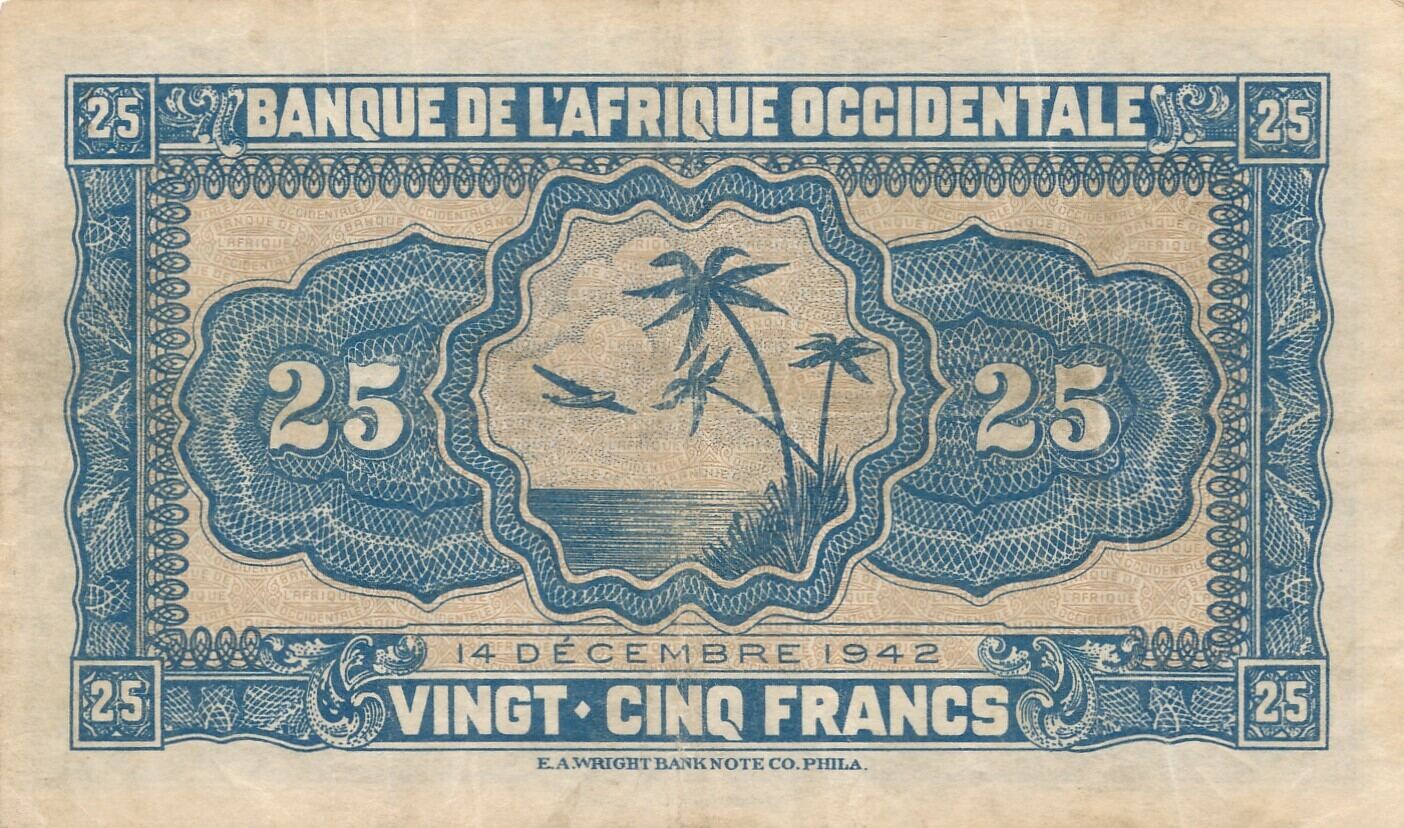 Französisch Westafrika / French West Africa 25 Francs 1942 aEF | MA-Shops