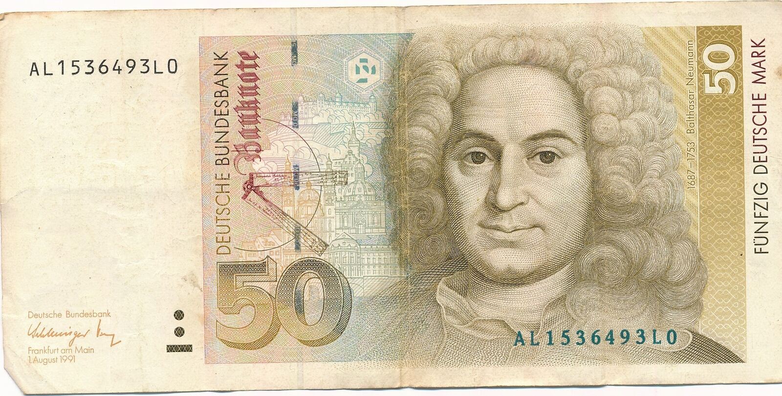 BRD Deutschland 50 Deutsche Mark 1991 Banknote VF- | MA-Shops