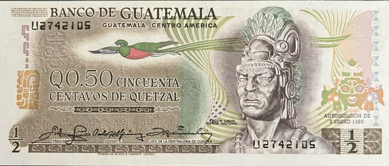 Guatemala 1/2 Quetzal 1980 Banknote I | MA-Shops