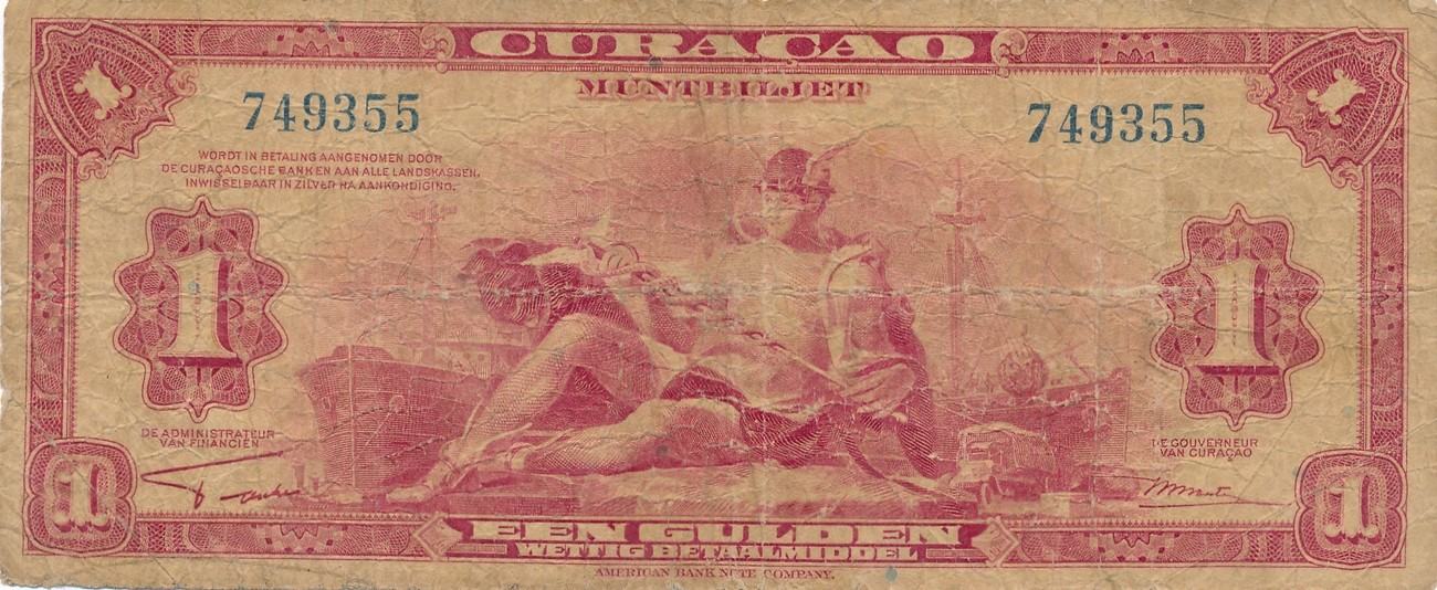 Niederland / Curacao 1 Gulden 1942 Geldschein Banknote Curaçao V ...