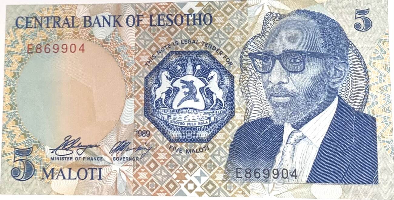 Lesotho 5 Maloti 1989 Banknote I | MA-Shops