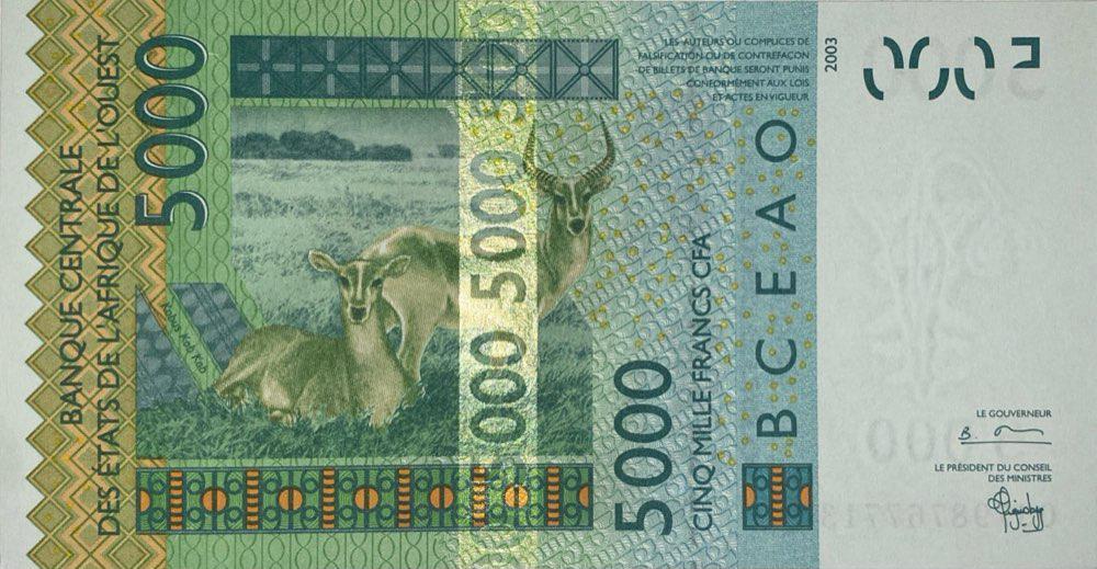 Staaten von Westafrika 5000 Francs 2003 Banknote, T(Togo), BCEAO I | MA ...