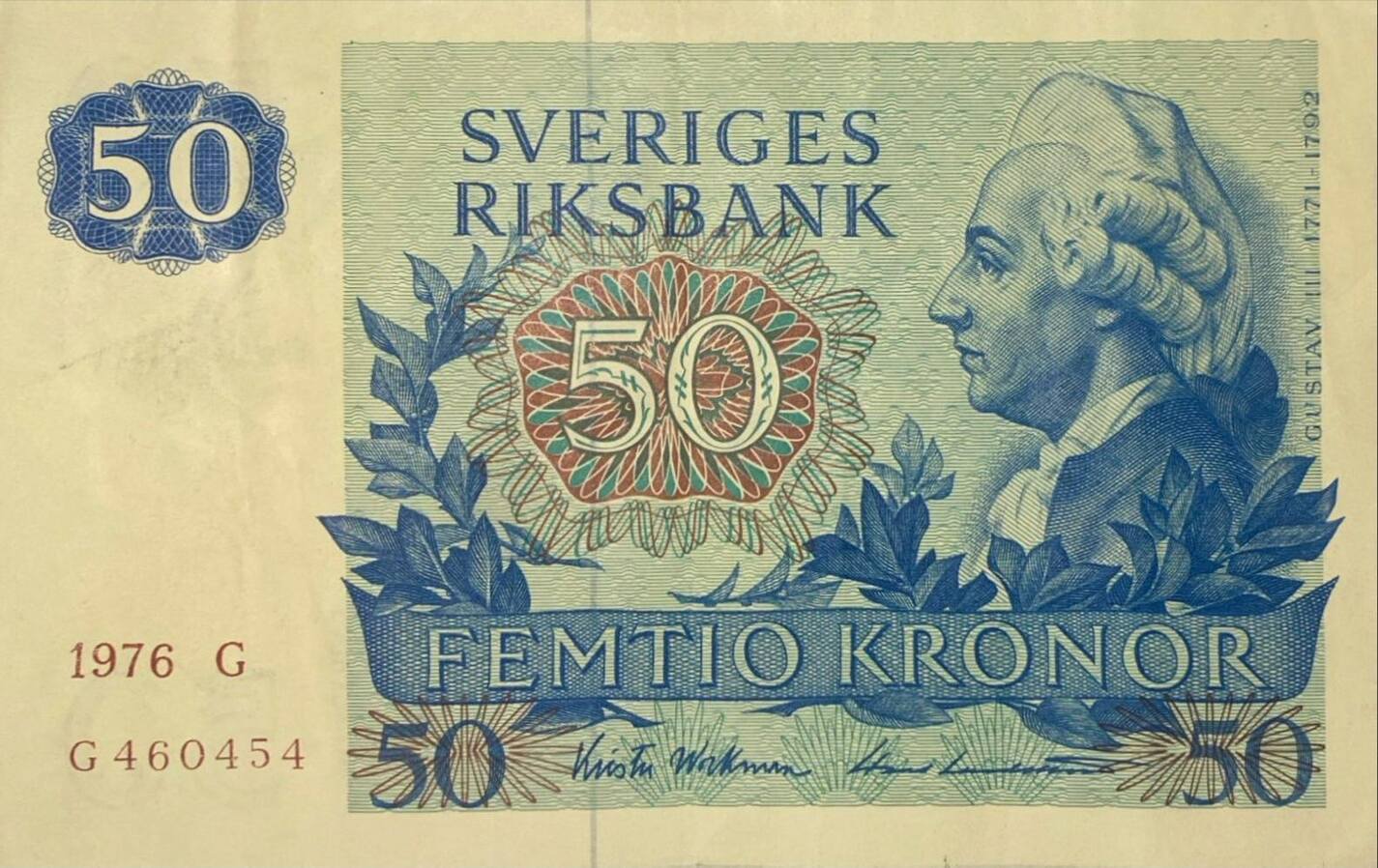 Sweden,Schweden 50 Kronor 1976 Banknote, Gustav III. VF | MA-Shops