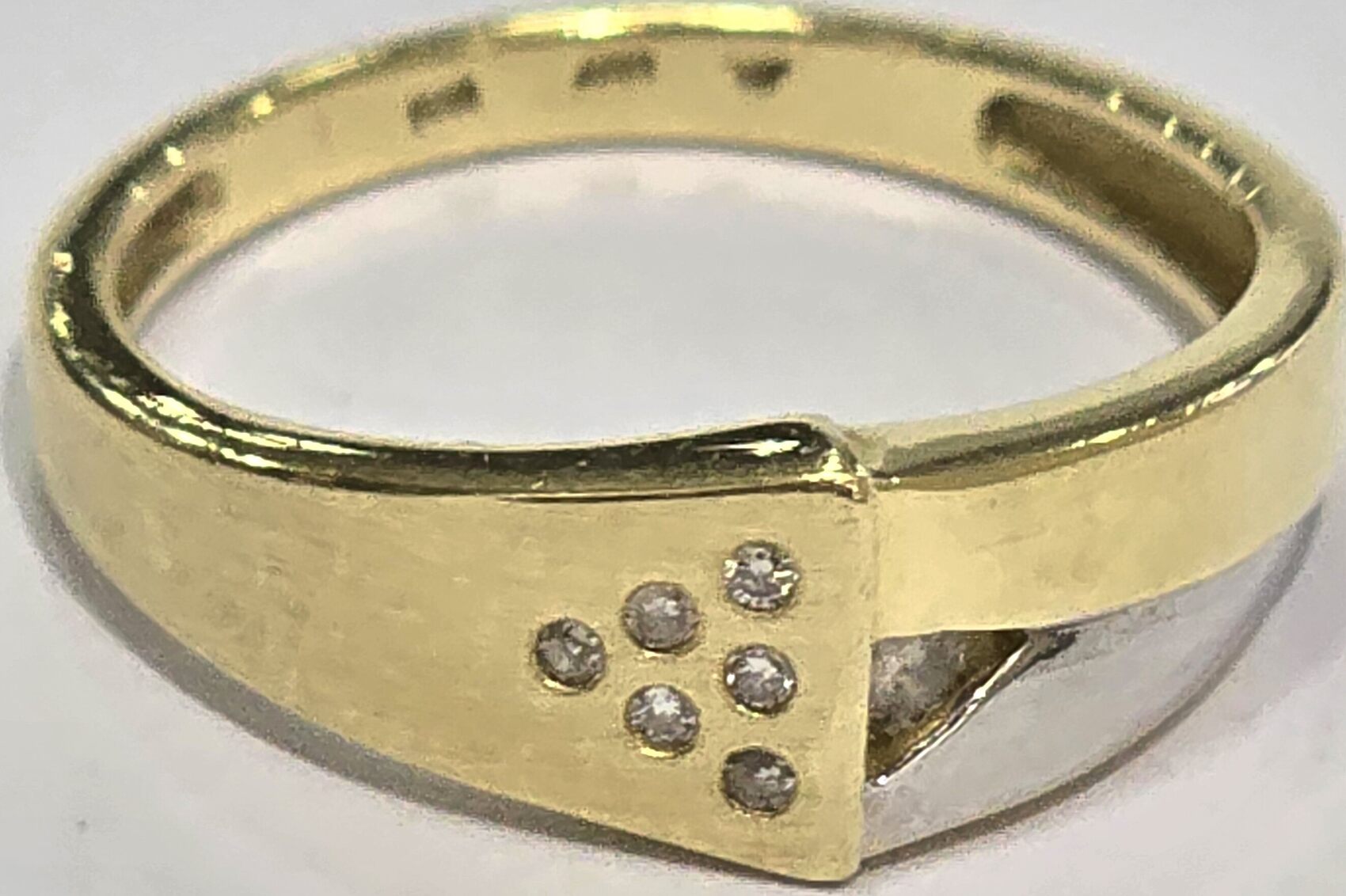 Goldschmuck bicolor 14K Goldring 585er Gold Ring mit 0,070 Ct Brillant mit normalen ...