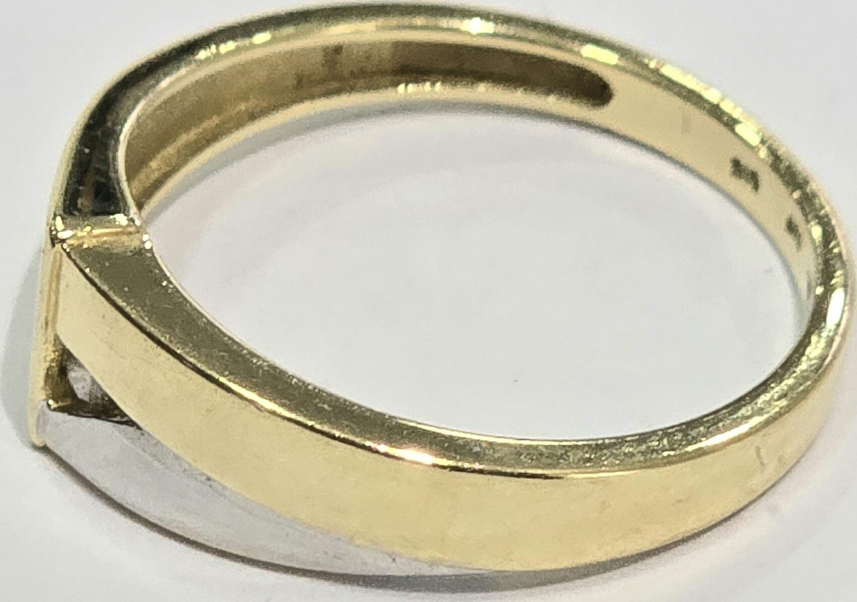 Goldschmuck bicolor 14K Goldring 585er Gold Ring mit 0,070 Ct Brillant mit normalen ...