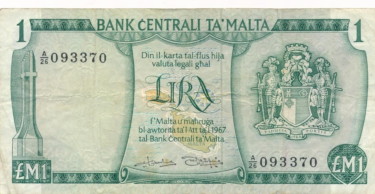 Malta 1 Pound 1967 Geldschein Banknote IV | MA-Shops