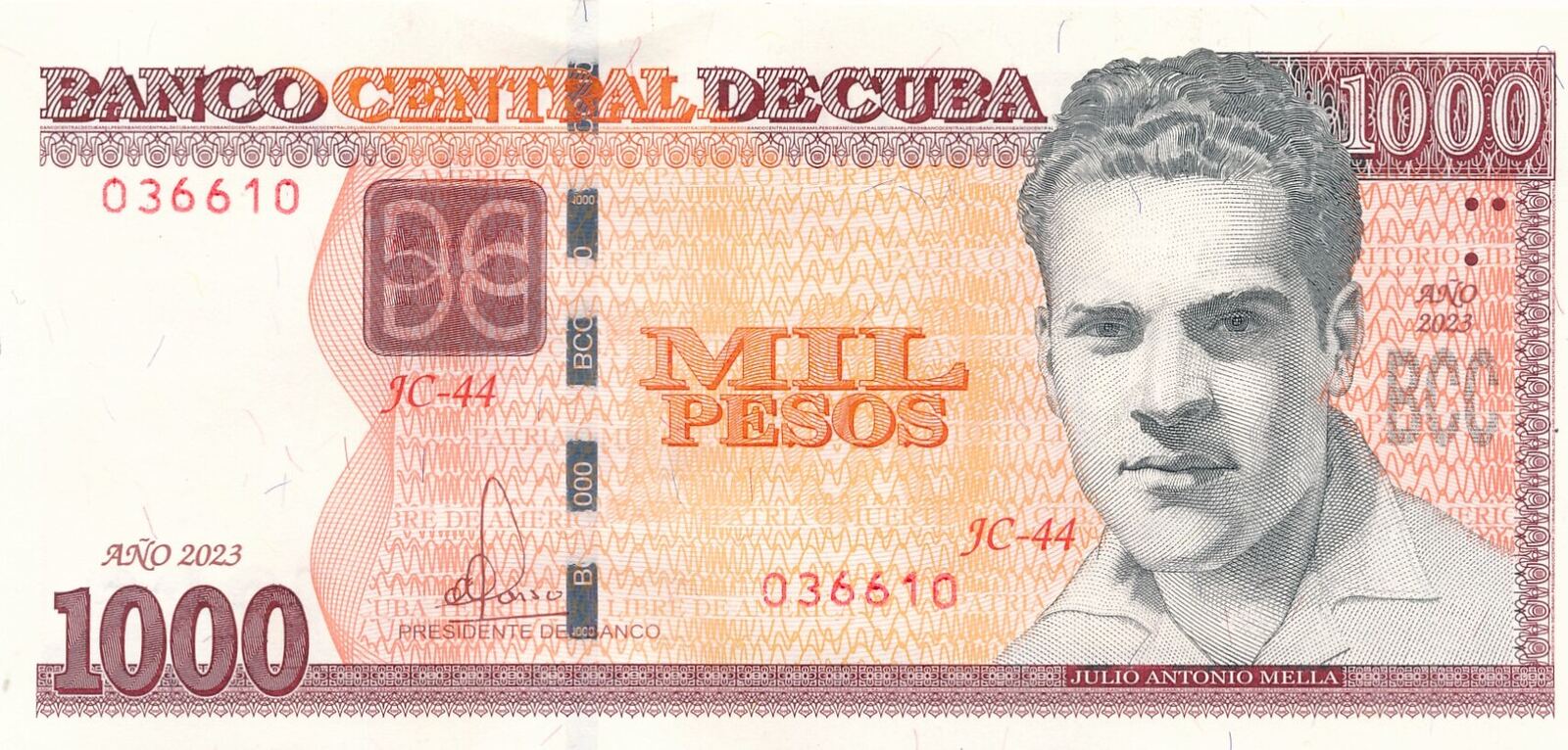 Kuba 1000 Pesos 2023 Julio Antonio Mella, Mil Pesos unc | MA-Shops