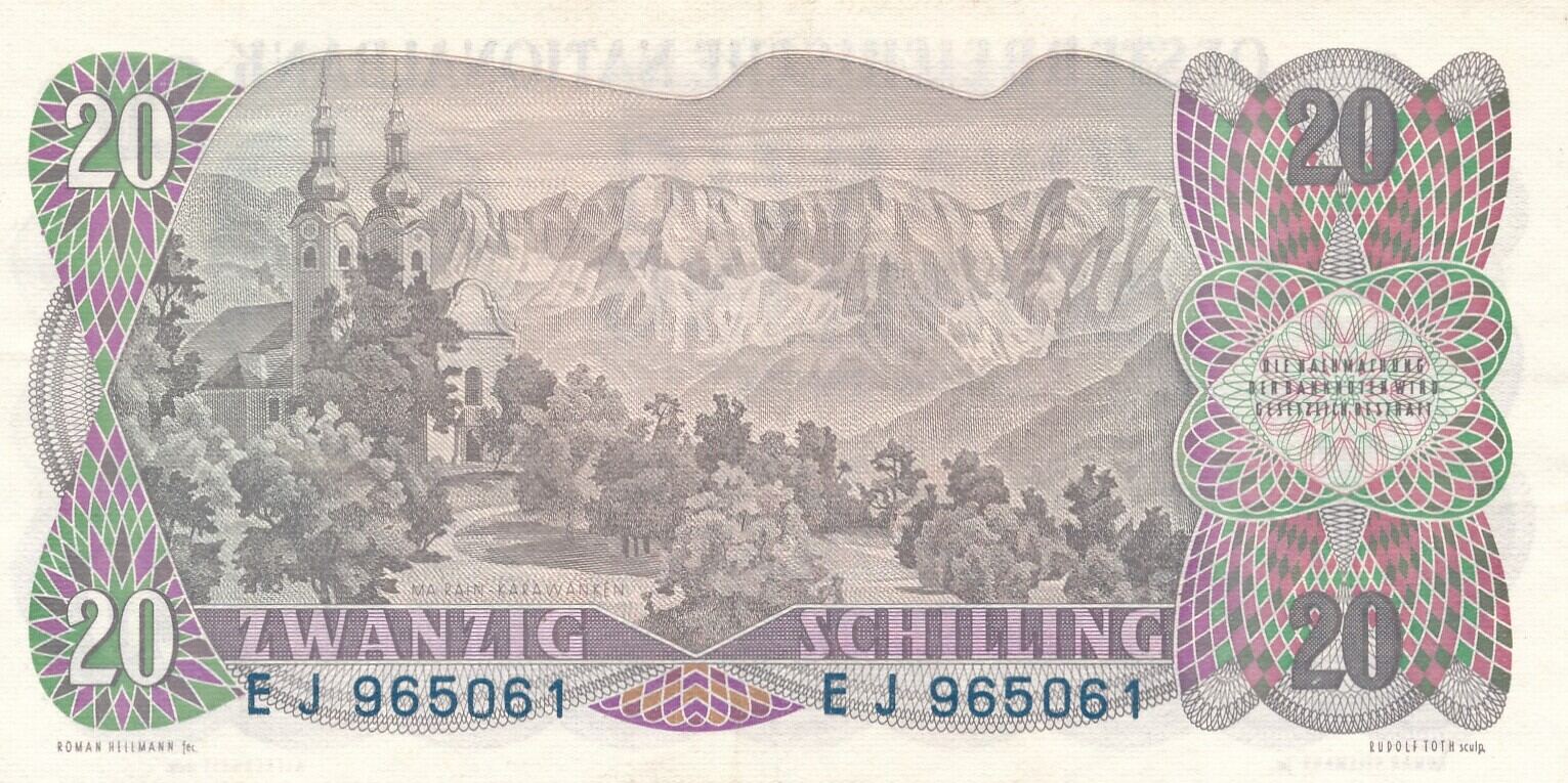 Österreich 20 Schilling 1956 Banknote, Auer von Welsbach unc | MA-Shops