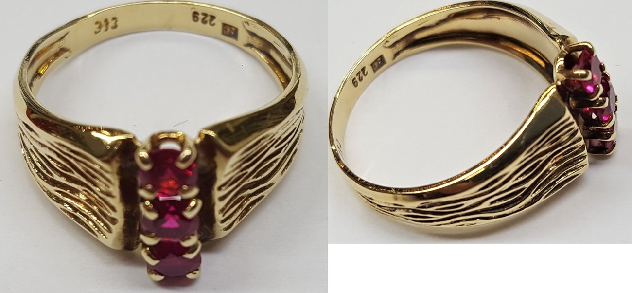 8K 333er Gold Ring Goldring mit Rubin Damenring Gelbgold | MA-Shops