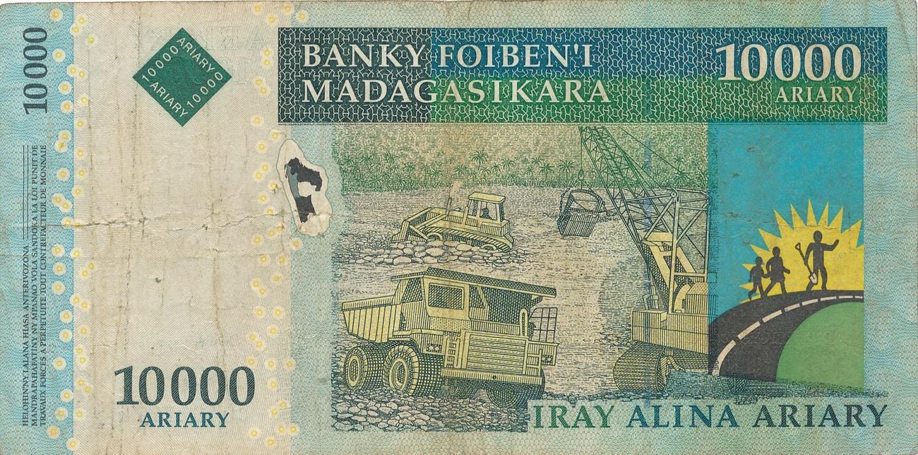 Madagaskar 10000 Ariary 203 Geldschein Banknote Madagascar Iray Alina ...