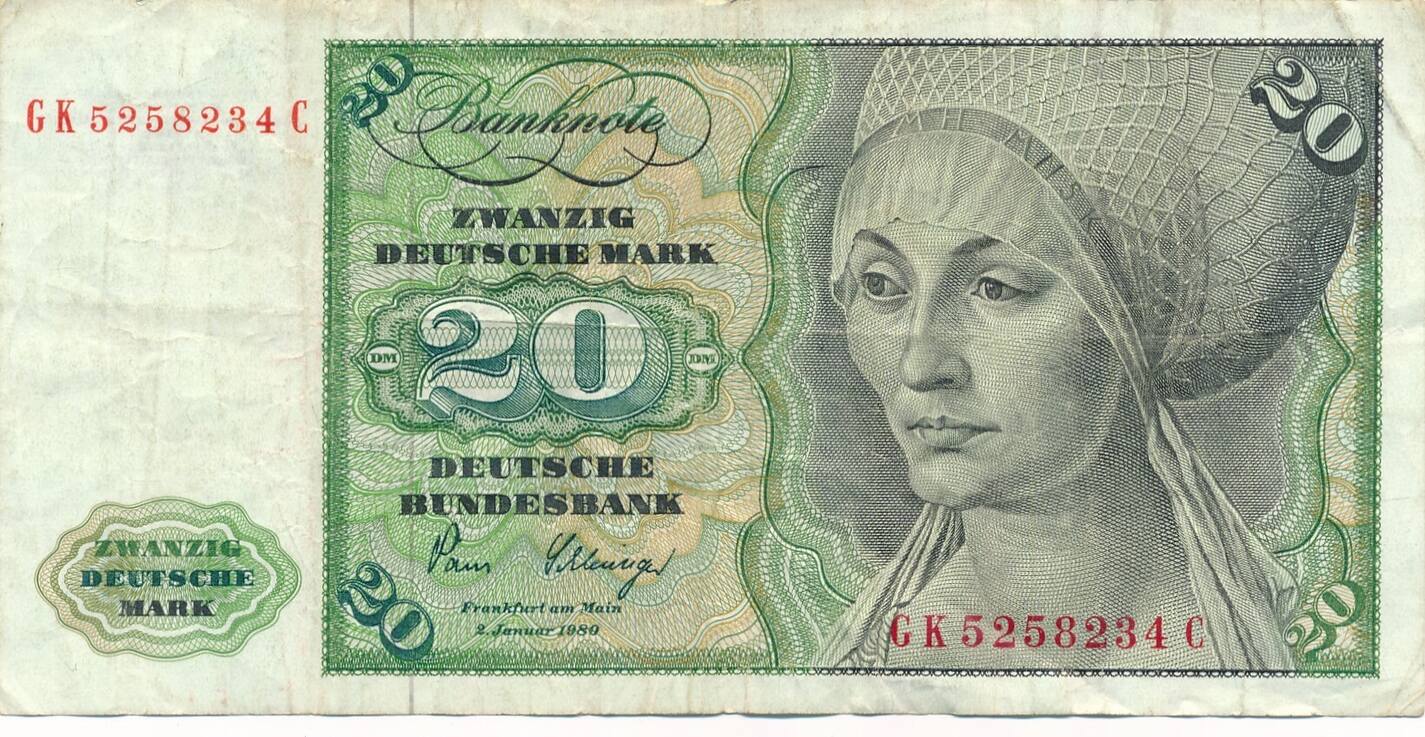 Deutschland BRD 20 Deutsche Mark 1980 Bundesbanknote GK/C VF | MA-Shops