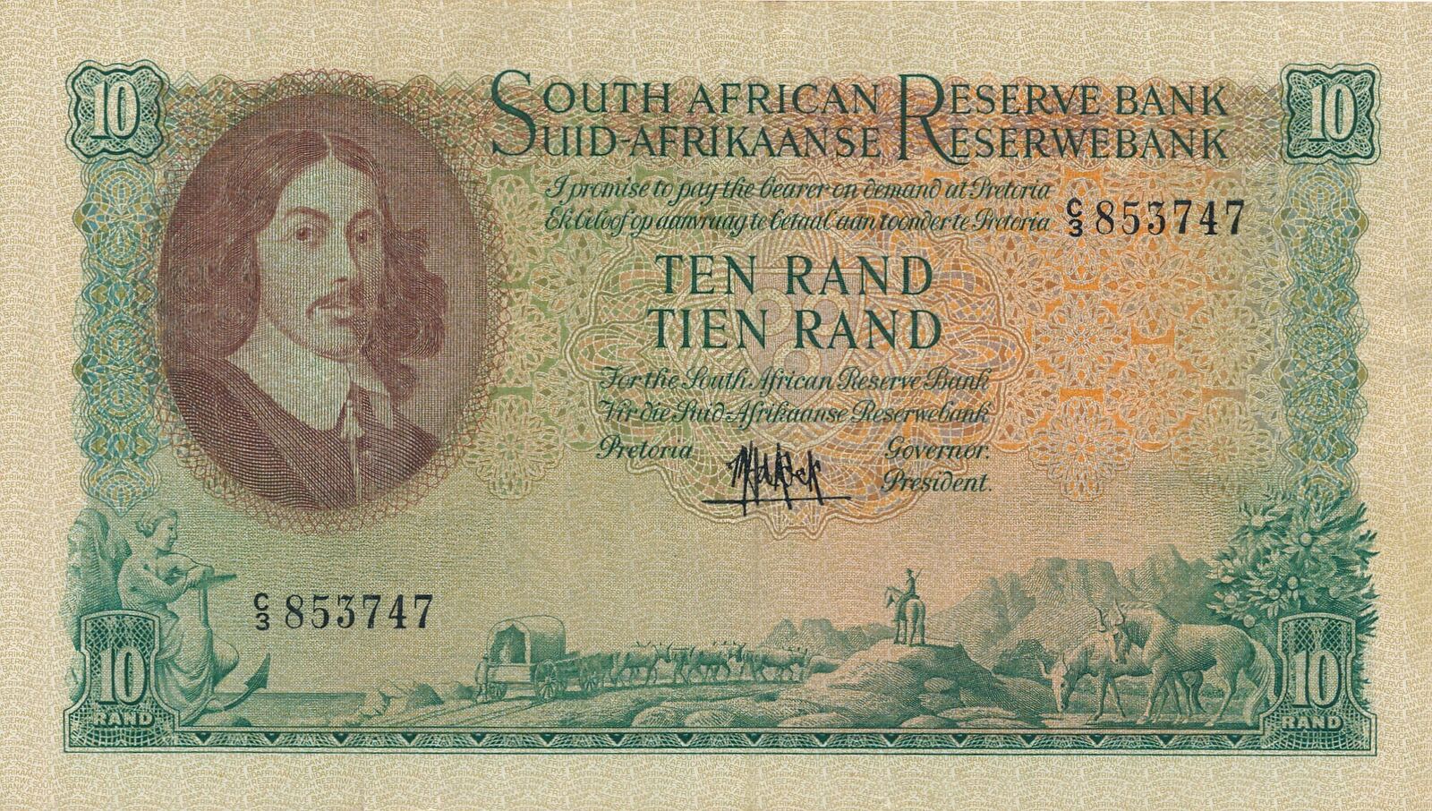 Südafrika 10 Rand 1961 Banknote EF | MA-Shops