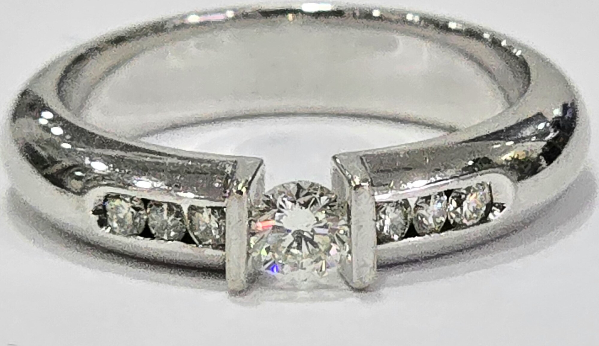 Goldschmuck Weißgold rhodiniert 14K 585 er Gold Ring mit Brillant, Brillantring Goldring ...