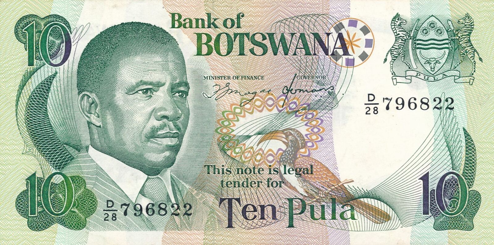 Bostwana 10 Pula 1997 Banknote unc | MA-Shops