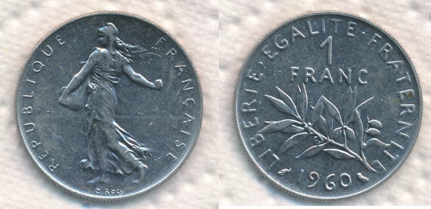 Frankreich 1 Francs 1960 Semeuse | MA-Shops