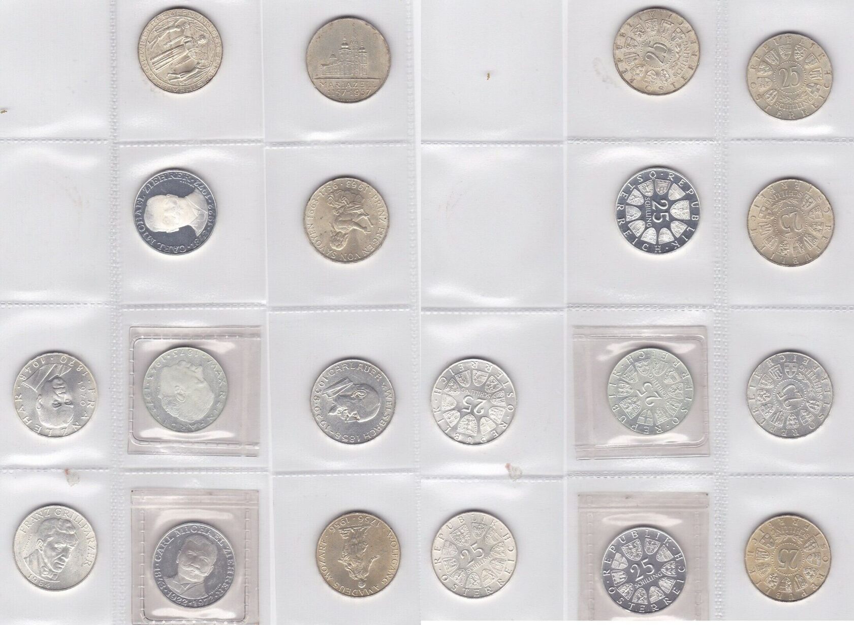 25 Schilling Silber Silbermünzen Lot 20 x 640 u 900er Silber 208 g ...