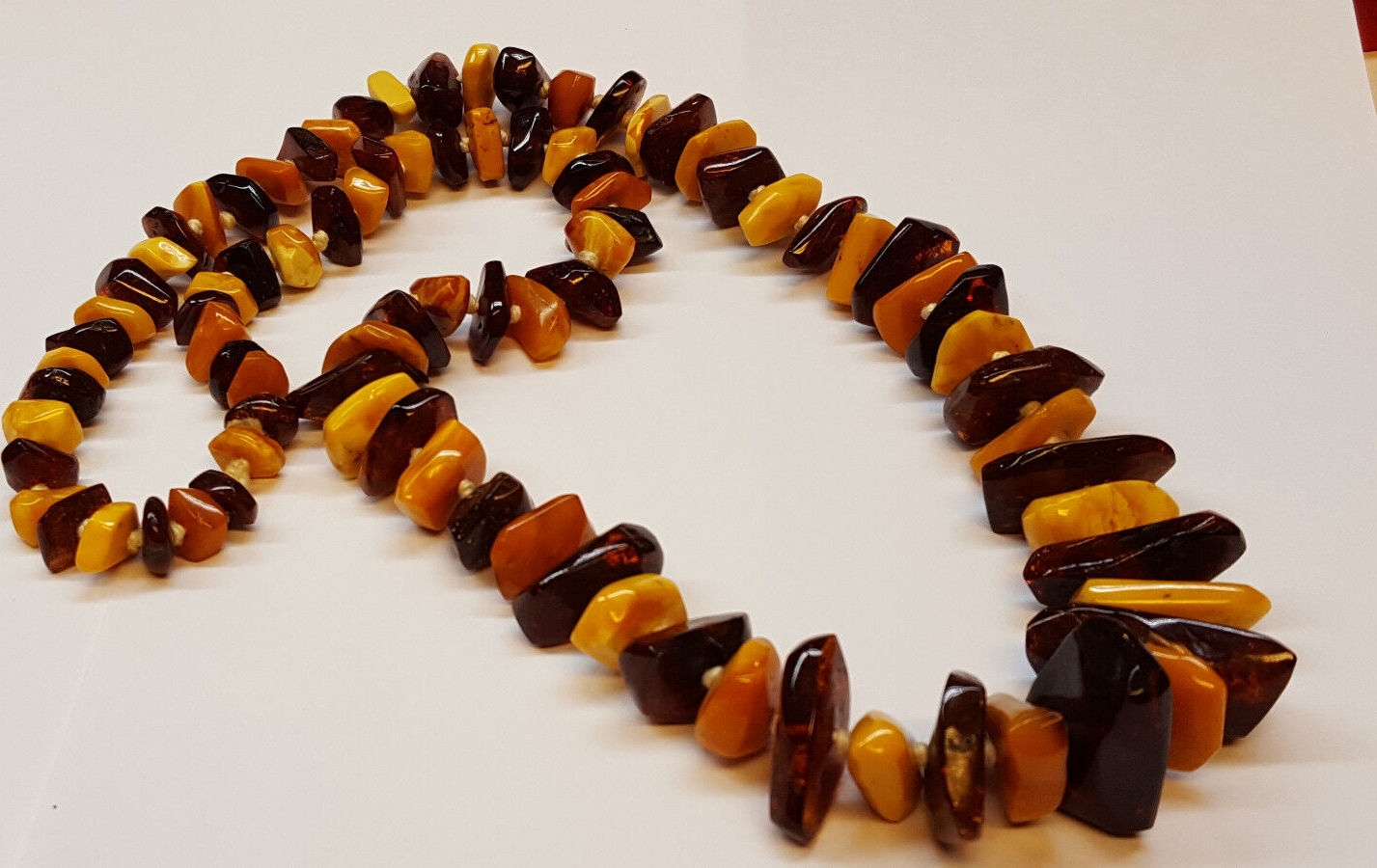 Alte Bernsteinkette Kette Bernstein Amber Butterscotch Ambre 83,4 Gramm ...