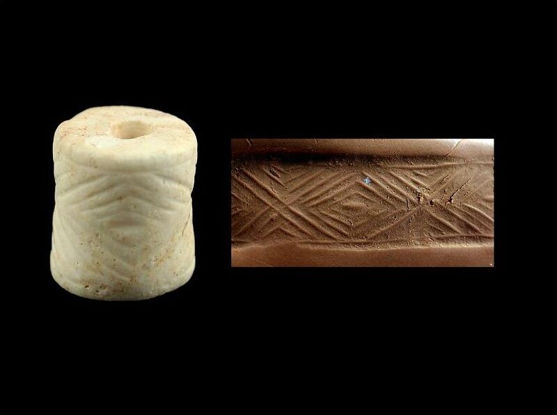 Ancient art High quality thick Marple Cylinder seal, Mesopotamia, 3300 ...