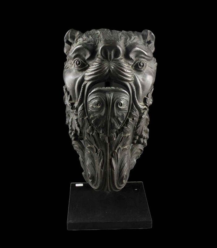 Medieval & later artifacts Massive late Renaissance bronze Lion mask ...
