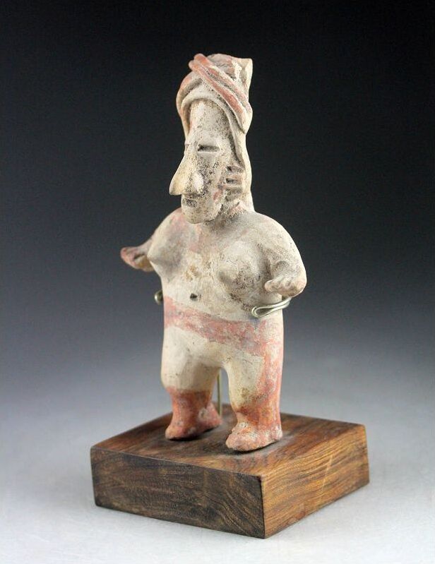 Ancient art Lovely Jalisco standing female pottery fertility figure 200 ...