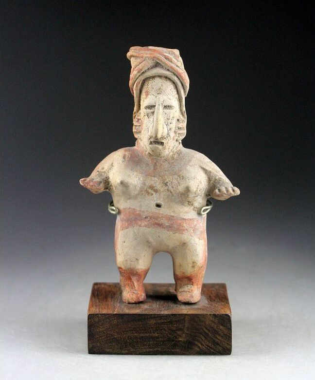 Ancient art Lovely Jalisco standing female pottery fertility figure 200 ...