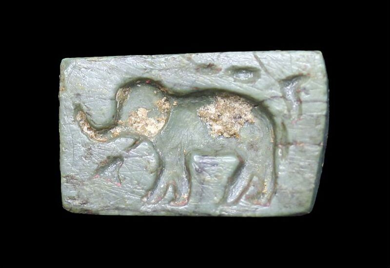 Ancient art Finely engraved Roman stamp seal w Elephant, Time of Caesar ...