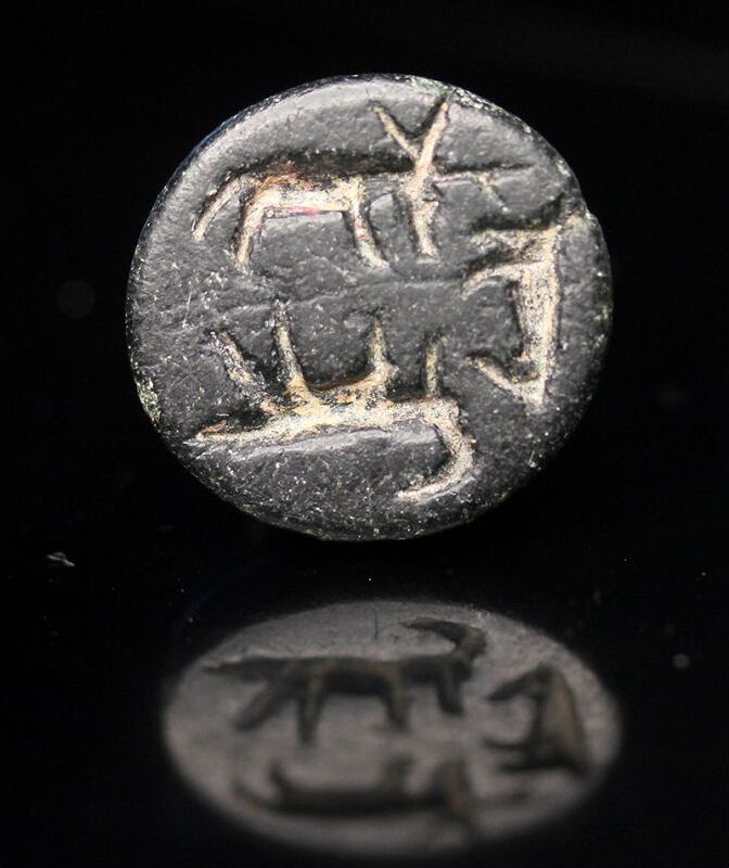 Ancient art Excellent ancient stamp seal w 3 animals, Hittite, mid 2nd ...