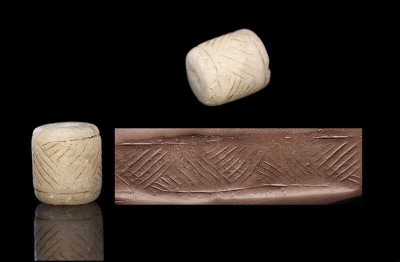 Ancient art Massive and scarce Quartz cylinder seal Jemdet Nasr, 3300 ...