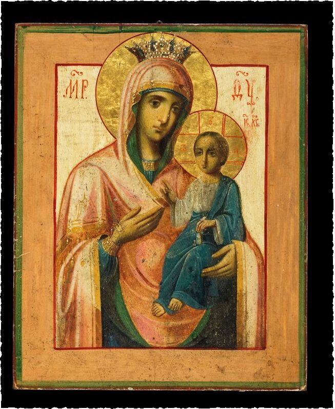 Medieval & later artifacts Rare sealed and dated Greek Gilt Icon from ...