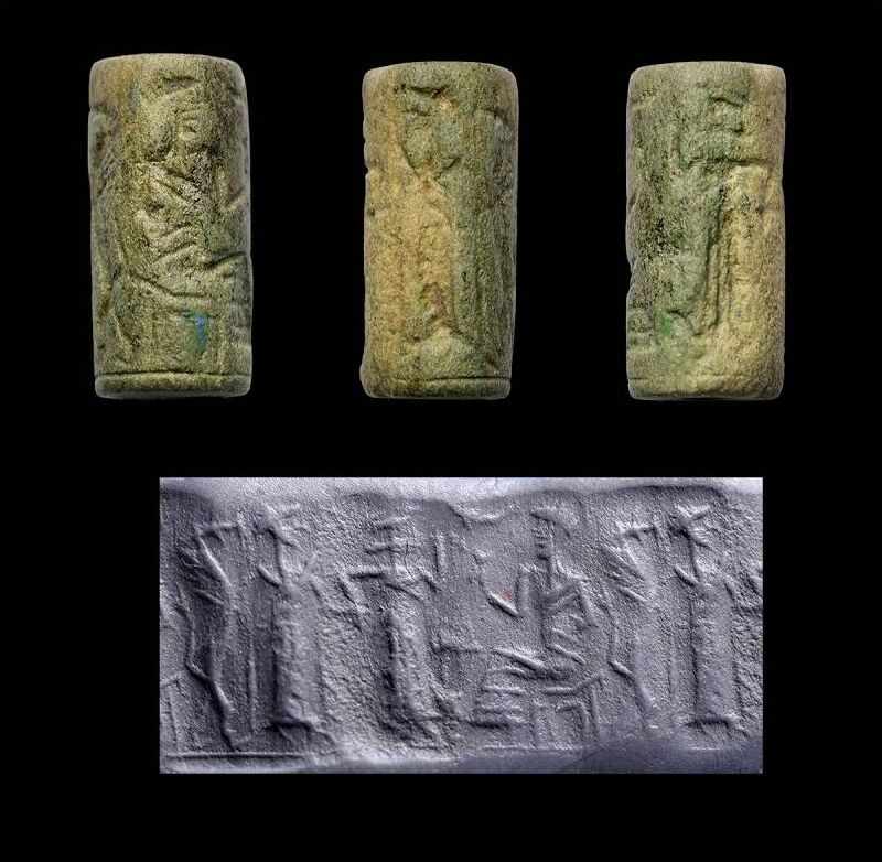 Ancient art Attractive cylinder seal Isin-Larsa Period, c. 2000-1800 BC ...
