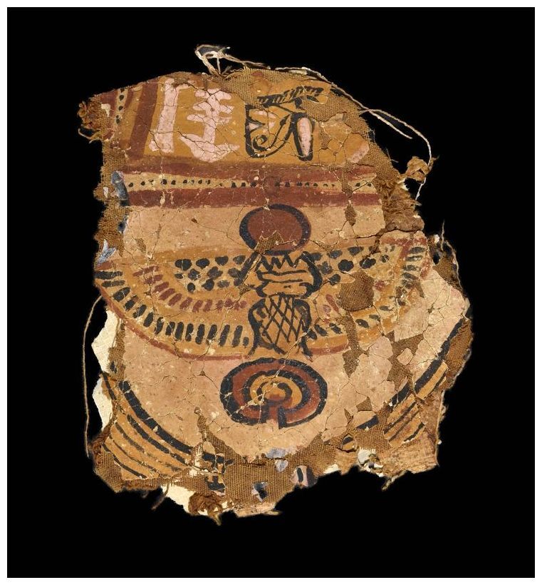 Ancient art Egyptian cartonnage w winged uraeus and udjat eye 6th-2nd ...