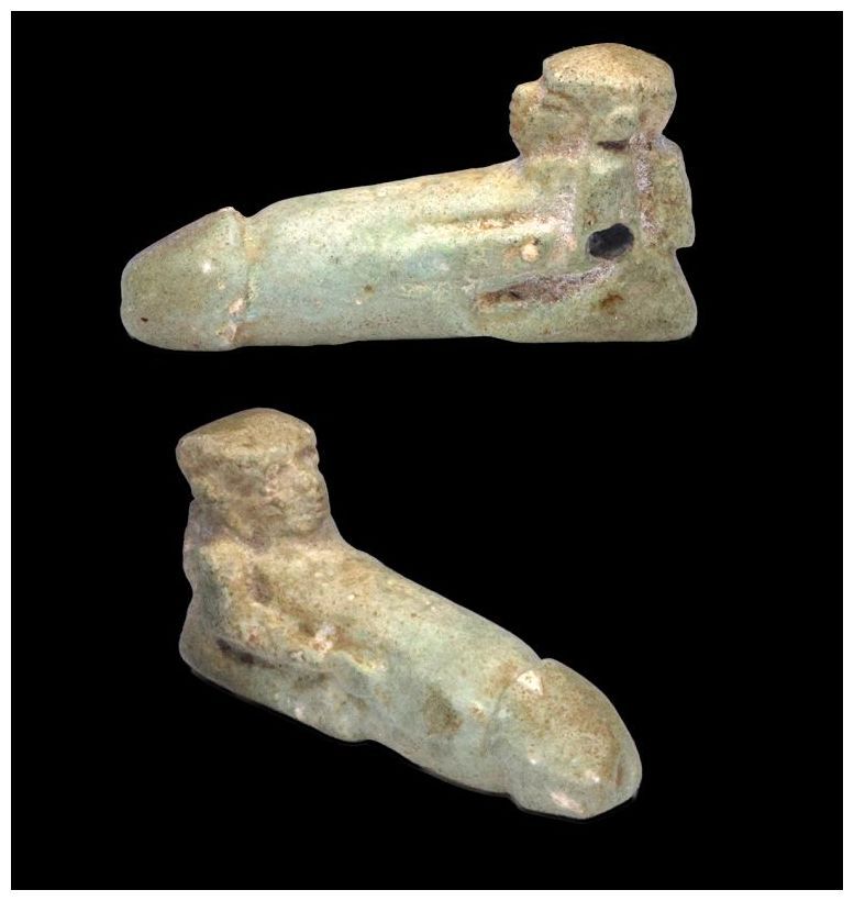 Ancient art Ithyphallic dwarf faience figure Egypt, Late Period 664 to ...