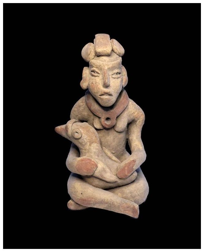Ancient art High quality Mexico, Huastec pottery figure of female with ...