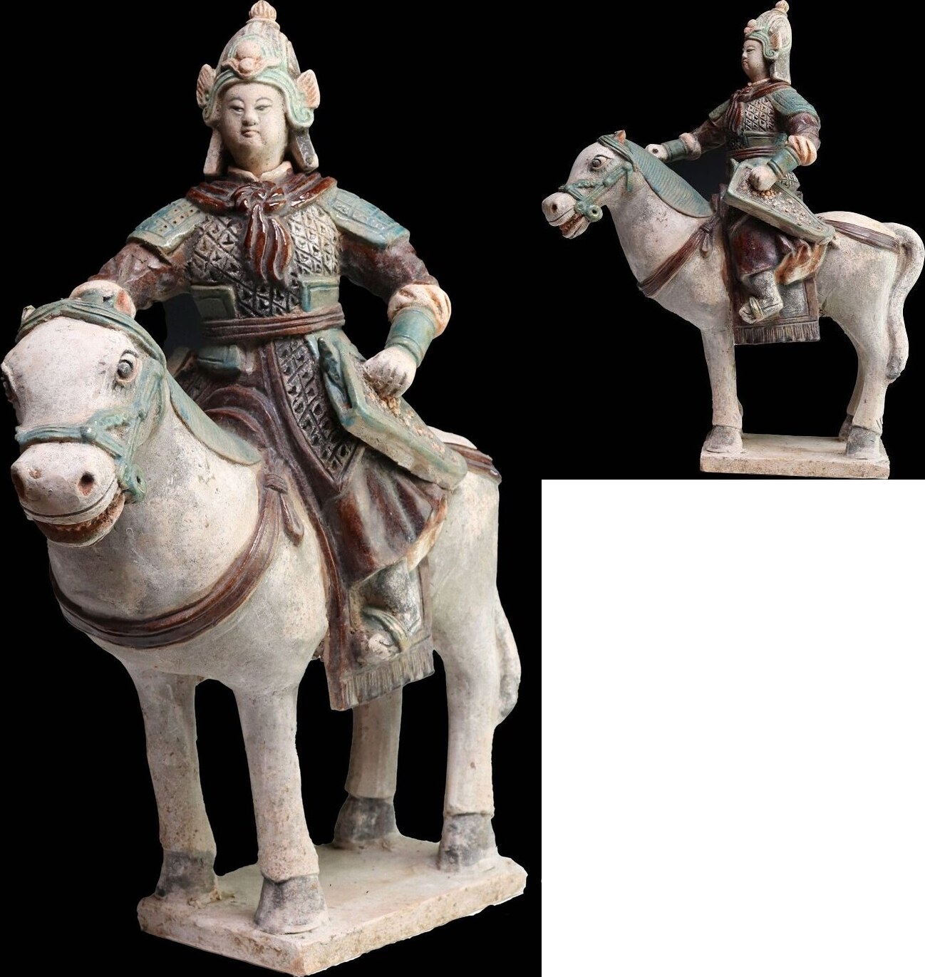 Asian art XXL 55 cm tall Chinese Tomb pottery Horseman Ming Dynasty ...