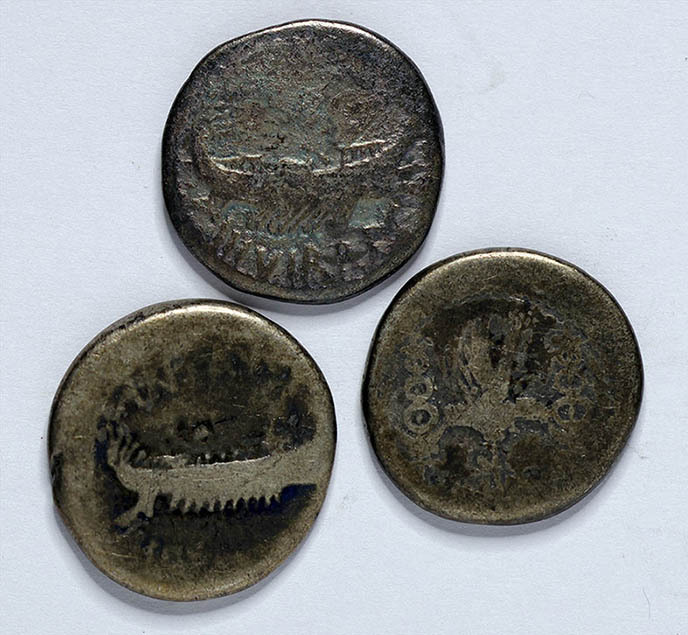Ancient coins Roman Imperatorial AR lot three silver denarius ...