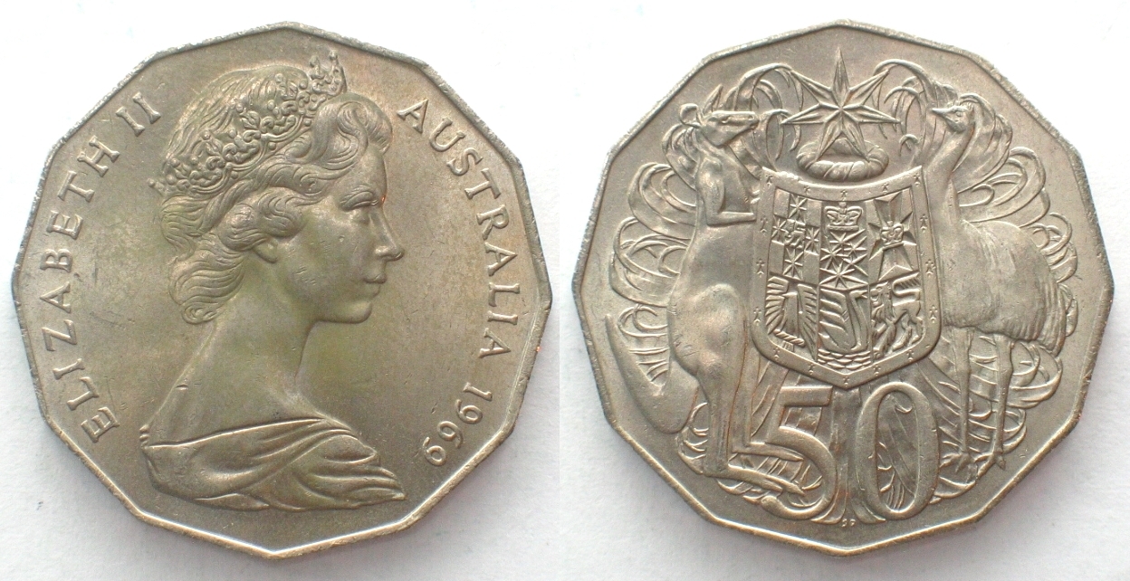 Australien AUSTRALIA 50 Cents 1969 Cu-Ni UNC!!! | MA-Shops
