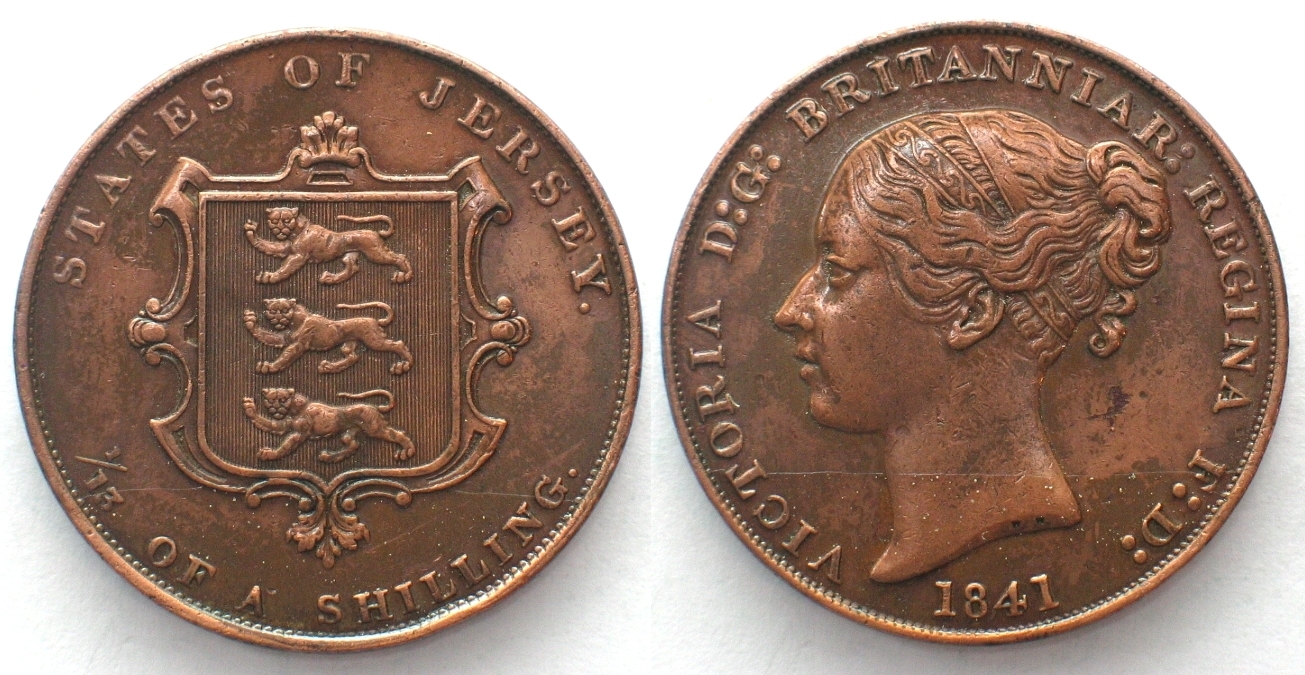 JERSEY 1/13 Shilling 1841 VICTORIA copper aXF EF- | MA-Shops