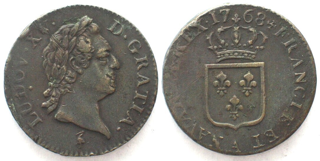 Frankreich FRANCE Sol 1768 A Paris LOUIS XV copper XF! EF | MA-Shops