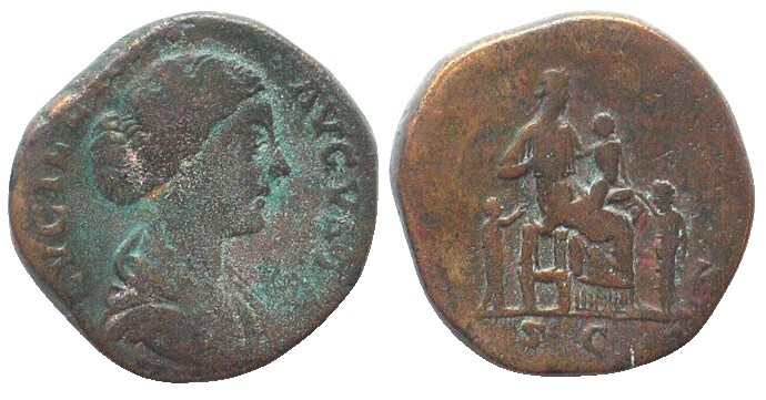 Roman Imperial LUCILLA AE Sestertius 164-166 AD FVCVNDITAS VF/VF- | MA ...