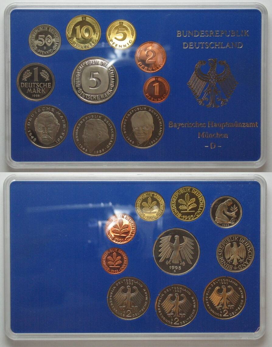 Deutschland - Bundesrepublik GERMANY 1995 D PROOF SET - SCARCE YEAR ...